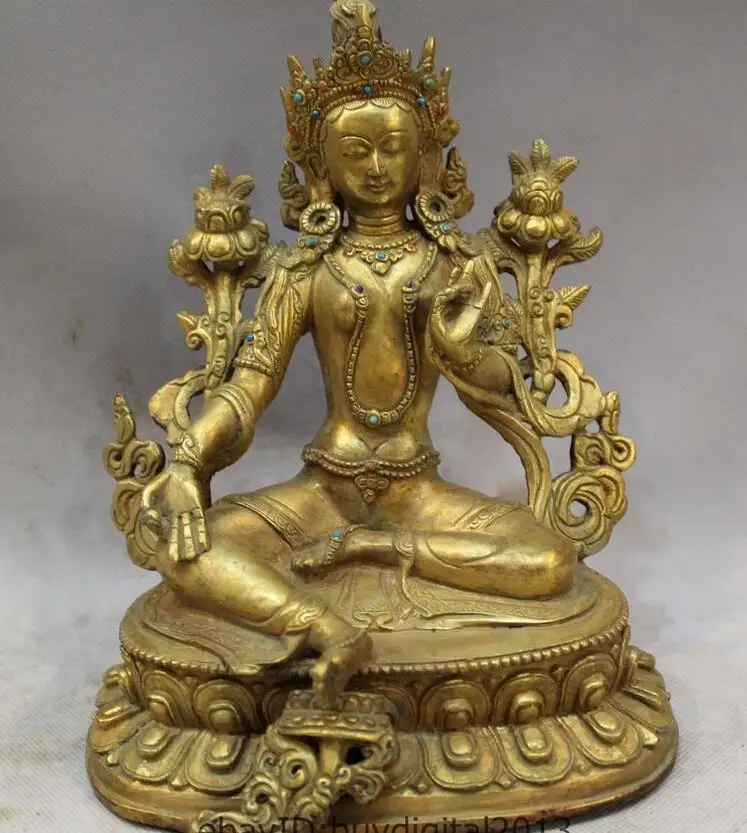 Chin-s-Velho-Bronze-Colete-Verde-Tara-Buddha-GuanYin-Deusa-Est-tua ...