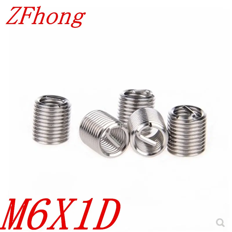 50pcs M6 M6*1D wire thread coil insert for thread repair,coil insert ...
