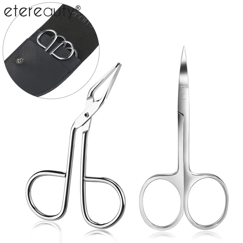 Makeup Scissors Small Stainless Steel Nose Hair Scissor Rounded Eyebrow ...