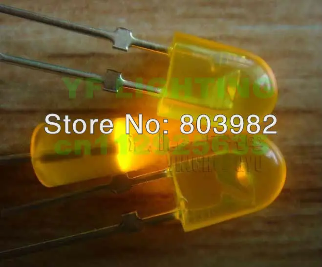 Oval através do diodo conduzido difuso amarelo de 5mm diodo led 546 dip ...