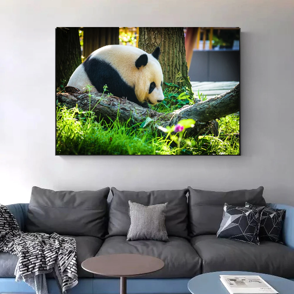 Realist Giant Panda Wall Posters And Prints Modern Animals Canvas Art ...