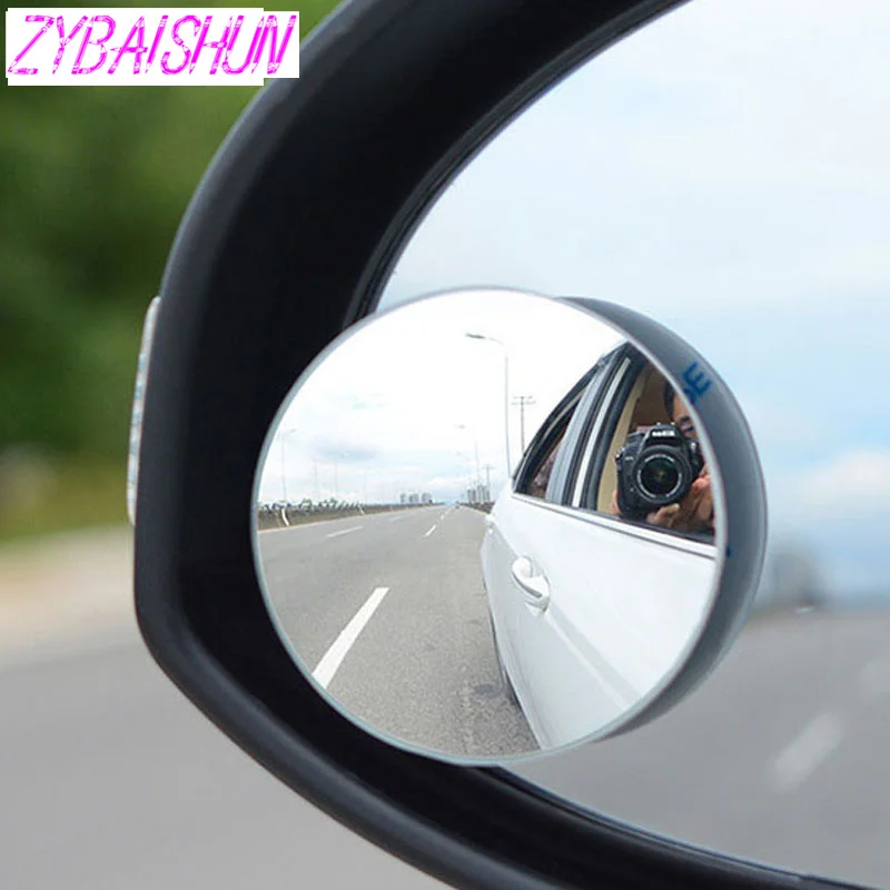 2pcs 360 degree frameless small round mirror rear view blind spot glass ...