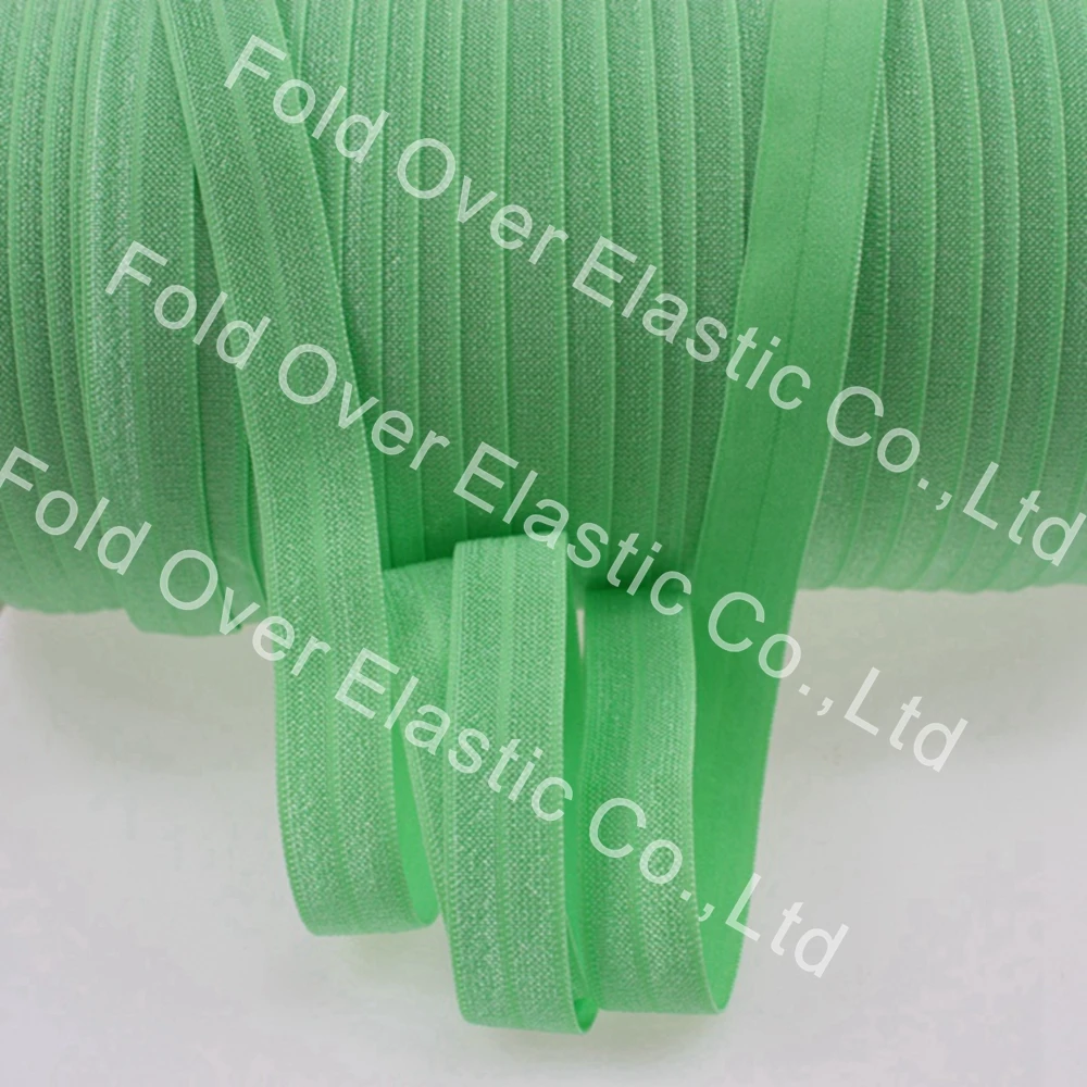 Eco friendly elastic ribbon 50 yards/roll, plain color fold over ...