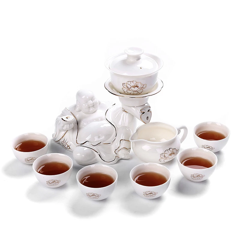 9PCS/Lot Creative Automatic Ceramic Porcelain Tea Set Chinese Kung Fu ...