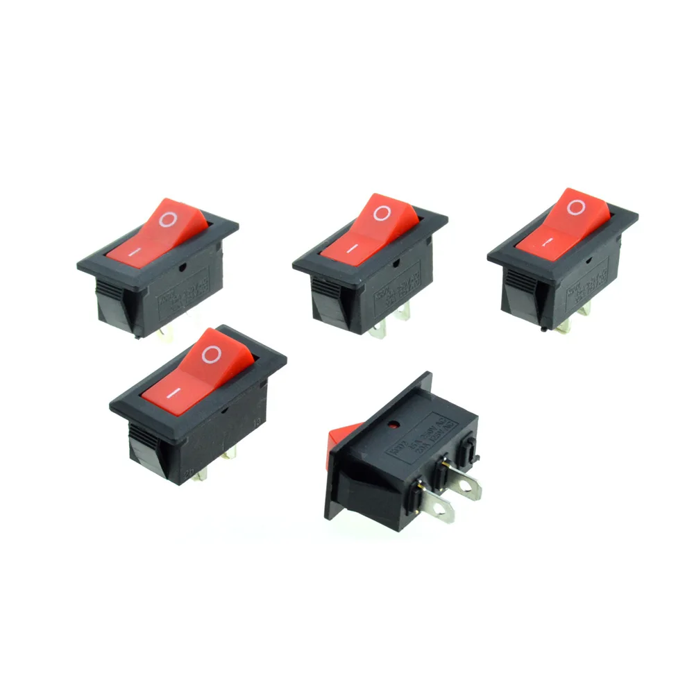 5PCS SPST Red Button 28X13mm Hole Snap in Panel Mount Car Rocker Boat ...