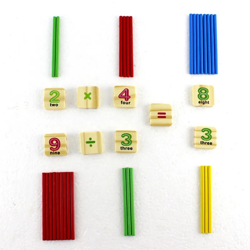 Wooden Mathematics Numbers Sticks math Toys Early Learning Counting ...