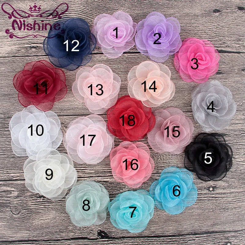 Nishine-30pcs-lot-2-4-Gauze-Layered-Flower-For-Kids-Girls-Hair ...