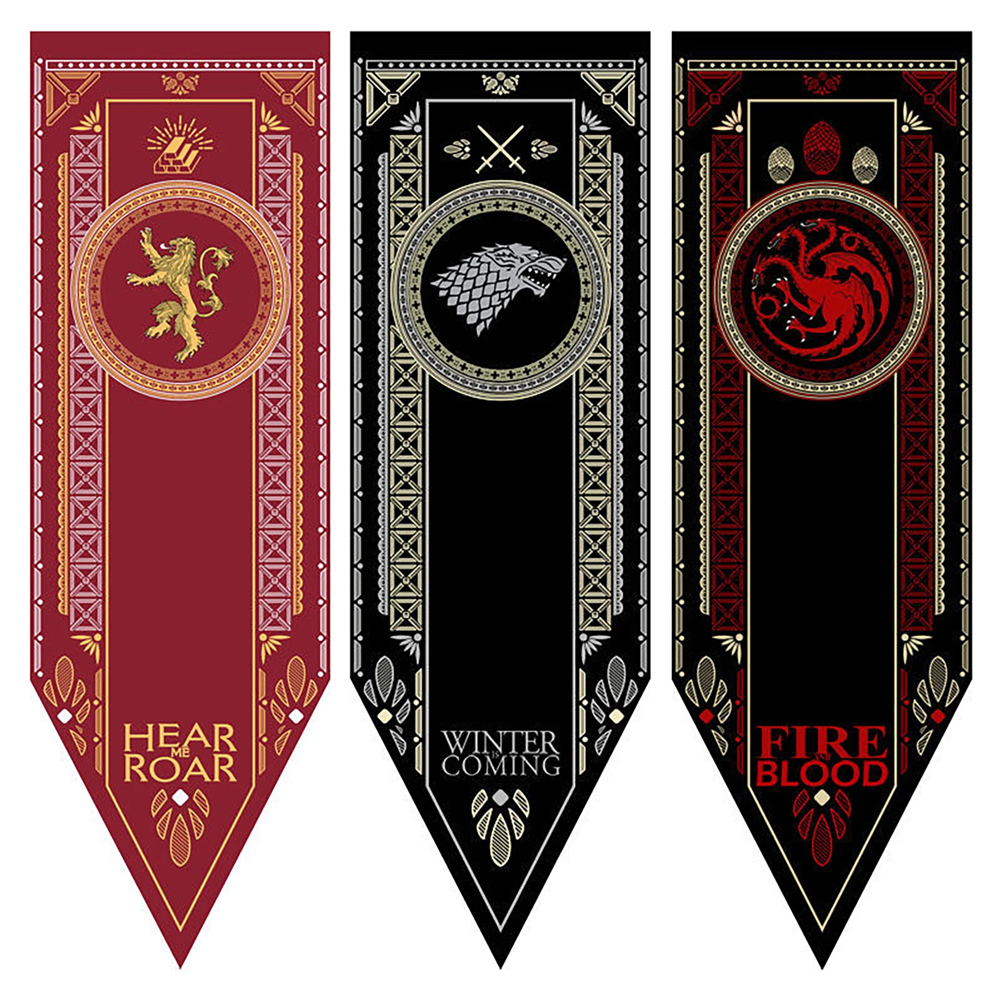 Flag Banner Game Of Thrones Stark & Targaryen & Lannister banner Wall ...