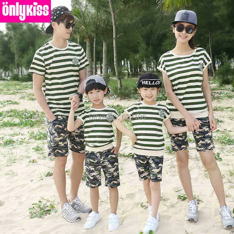 2015 Soldier Matching Mother Daughter Clothes Family Look Matching ...