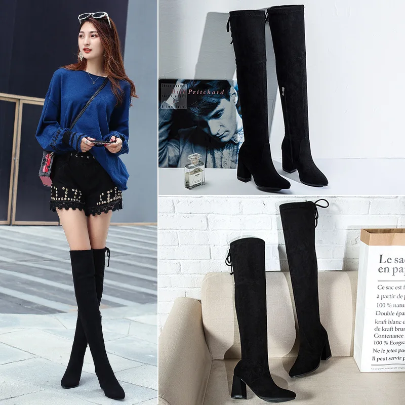 Otoño e Invierno nuevo patrón Overknee botas con botas finas botas ...