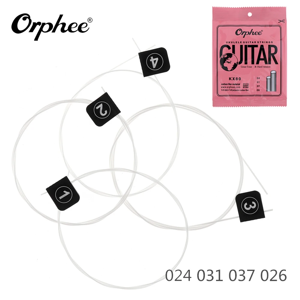 4pcs-set-Orphee-Ukulele-Strings-Set-024-031-037-026-White-Nylon-Carbon ...