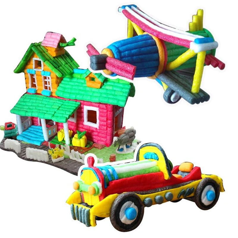 1280pcs Starch Miou Kids Colorful Building Blocks Magic Corn Plasticine ...