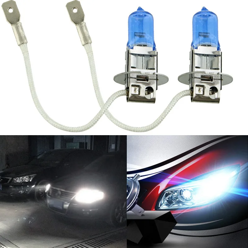4pcs H3 55W 12V Super Bright White Fog Lights Halogen Bulb High Power ...