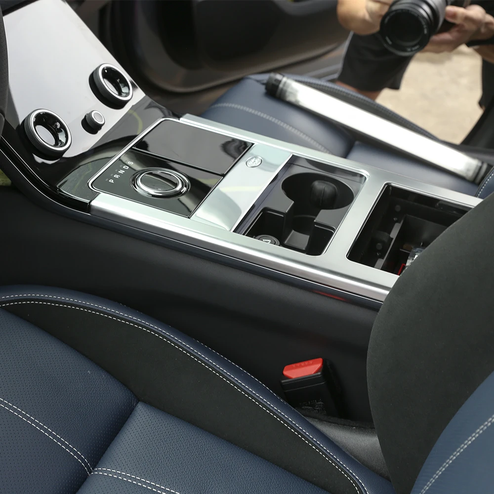 Abs Chrome Matte Inner Center Console Gear Shift Frame Trim For Land Rover Range Rover Velar