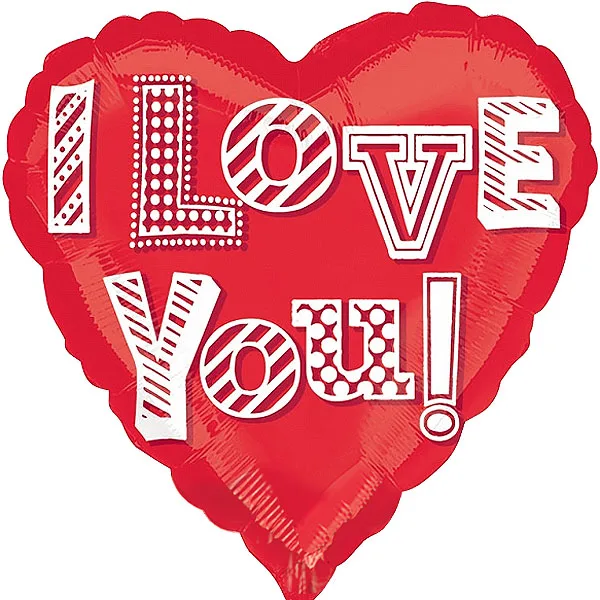 5pcs 18 inch Anagram Love You Doodle Foil Balloons Helium Quality ...