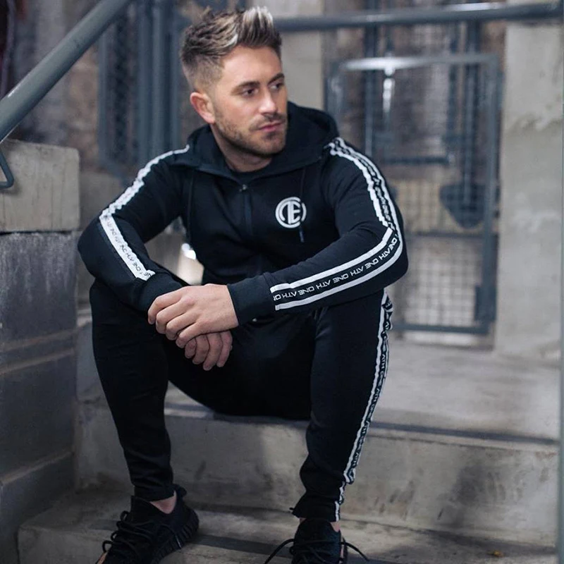 Plus Size Sport wear Tracksuit Men Sets Running Gym Fitness ...
