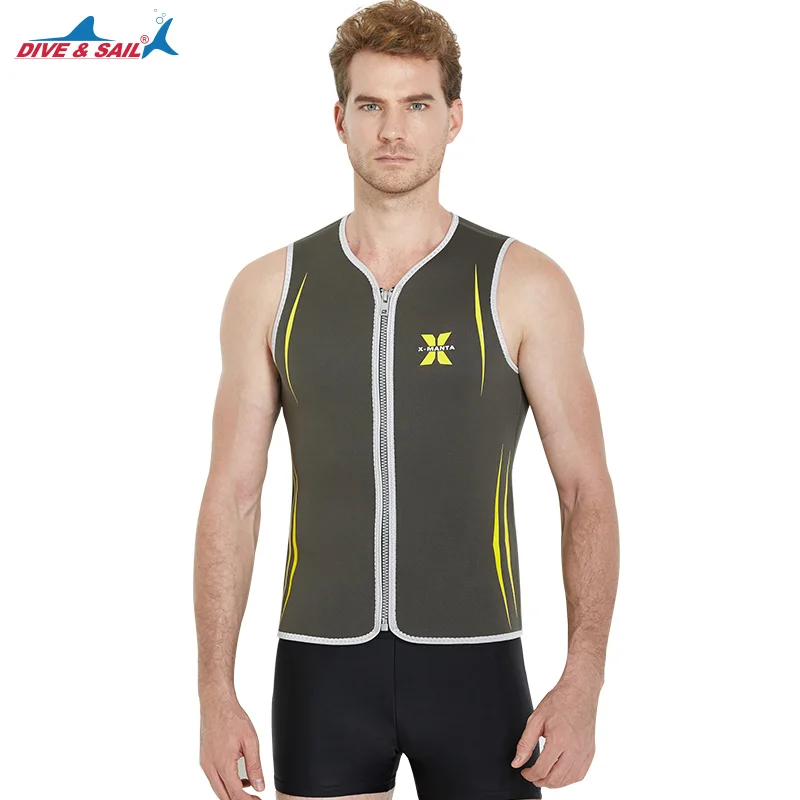 Dive Sail Mens Wetsuits Top Premium Neoprene 3mm Zipper Diving Vest ...