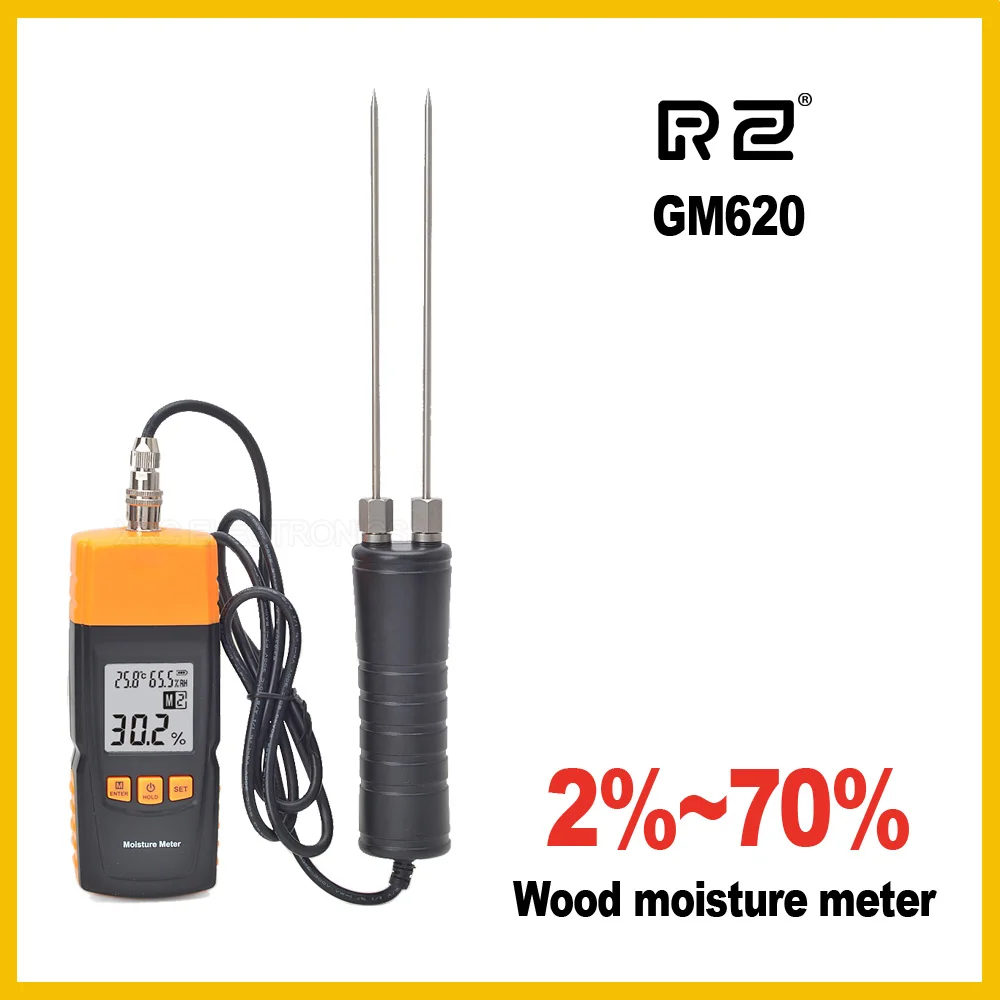 Rz Gm620 Wood Moisture Meter Adjustable For 4 Tree Species Temperature ...