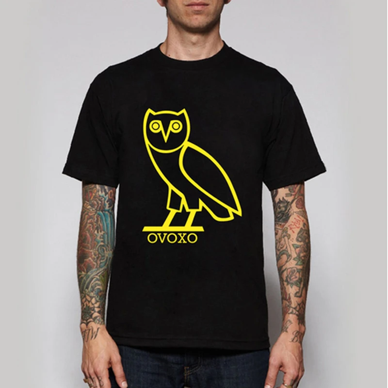 New Hot Men OVO Drake OVOXO coruja ouro T Tshirts de manga curta ...
