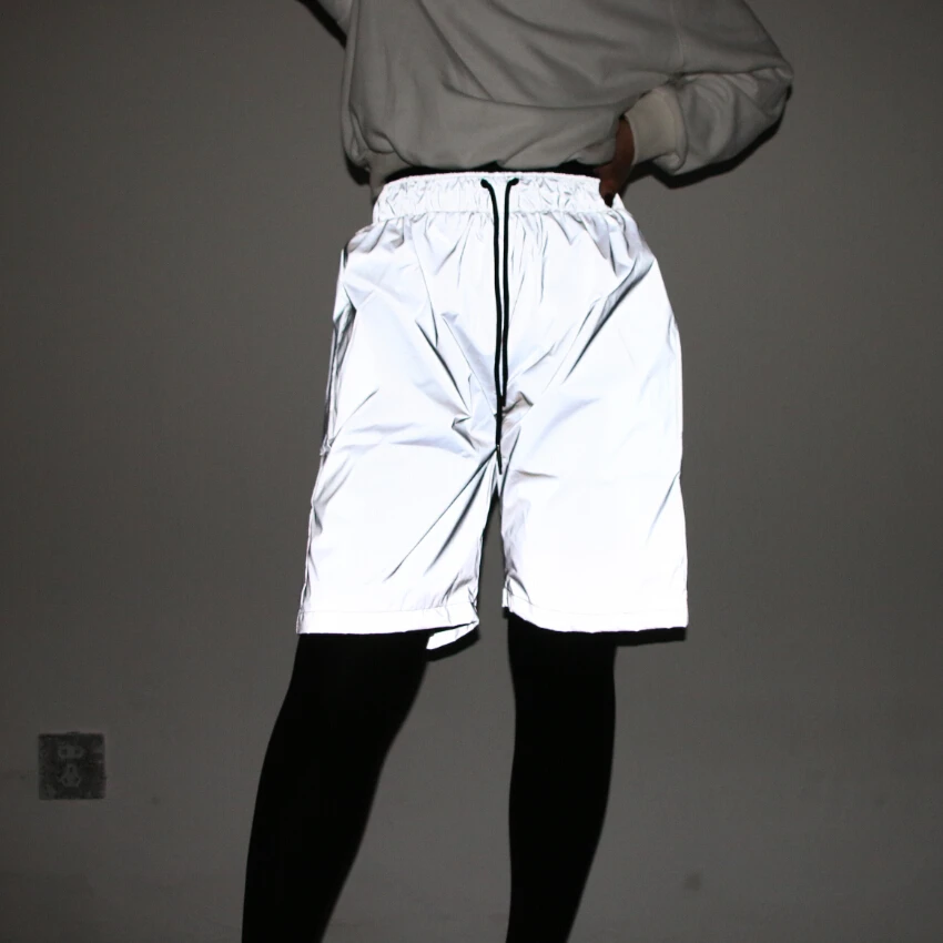 New 2021 Summer Fashion Men Women Night Light Reflective Shorts Hip Hop ...
