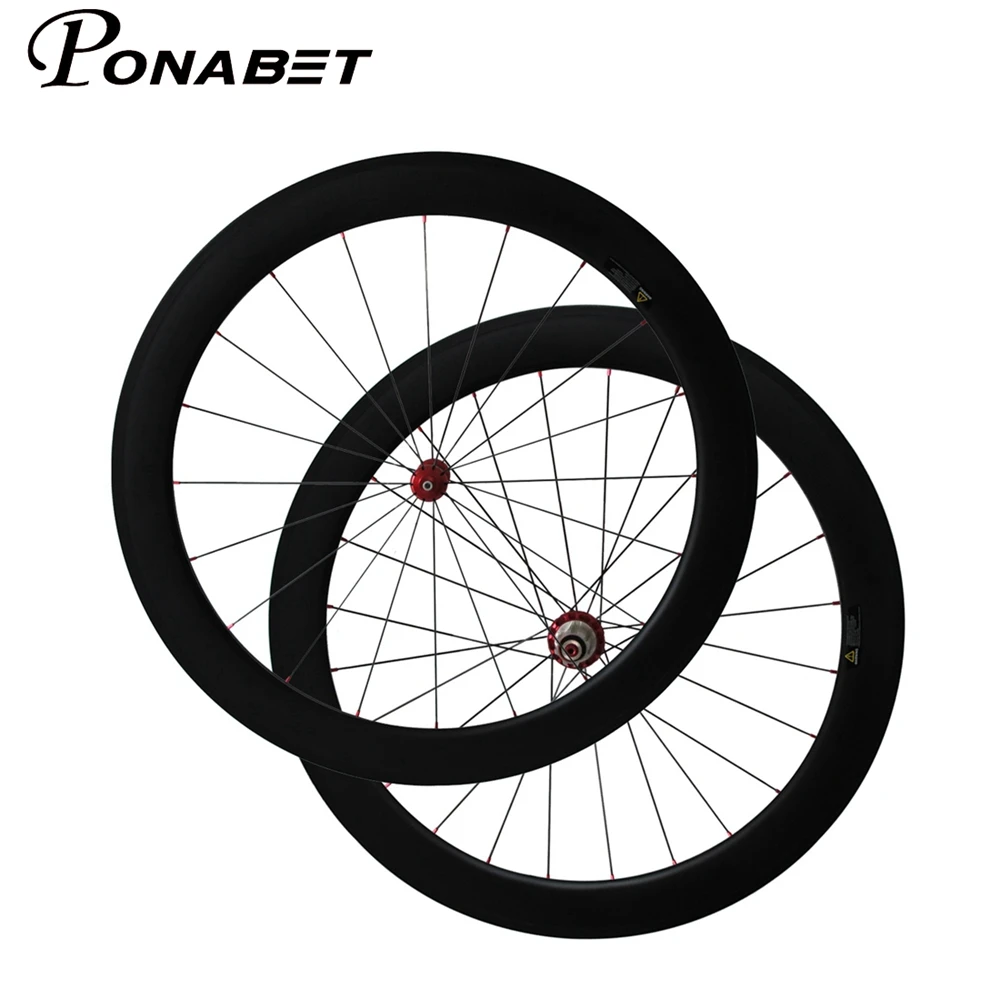 PONABET Straight pull 60mm clincher bicycle wheels with powerway R36 ...
