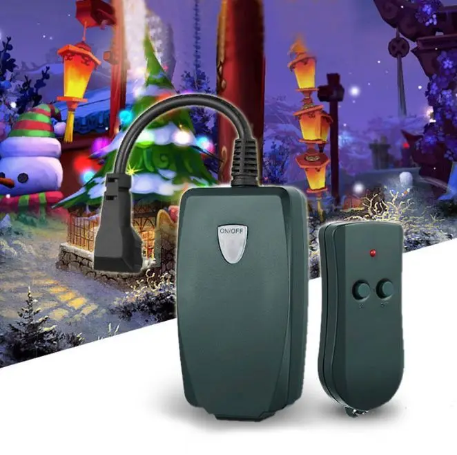 US-Outdoor-Remote-Control-Outlet-Wireless-Light-Switch-Socket-Plug ...
