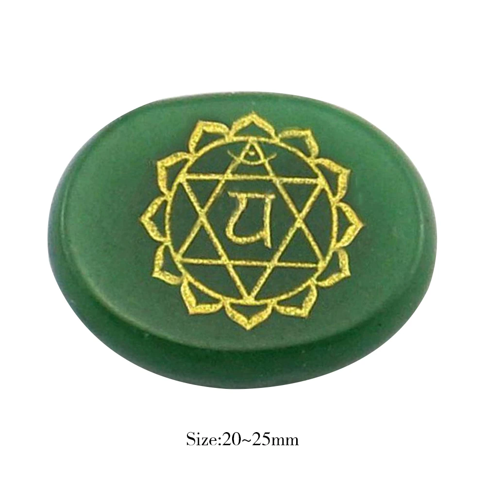 Chakra Balancing Stones with Chakras symbols, 7-piece - Mystics market