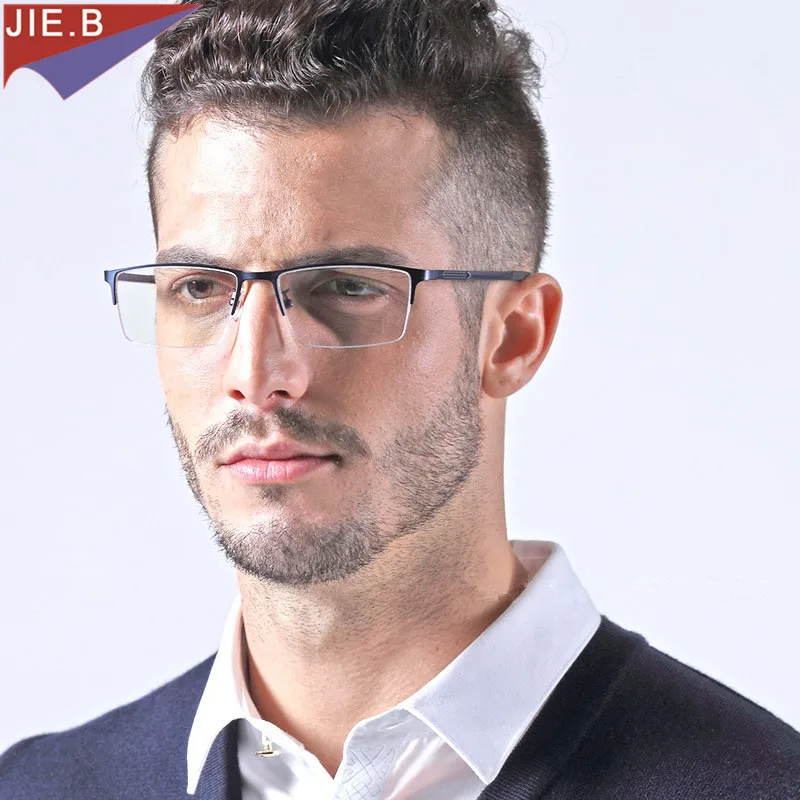 2018 New Half Frames Titanium Glasses Frame Men Myopia Eyewear Finished Women Prescription