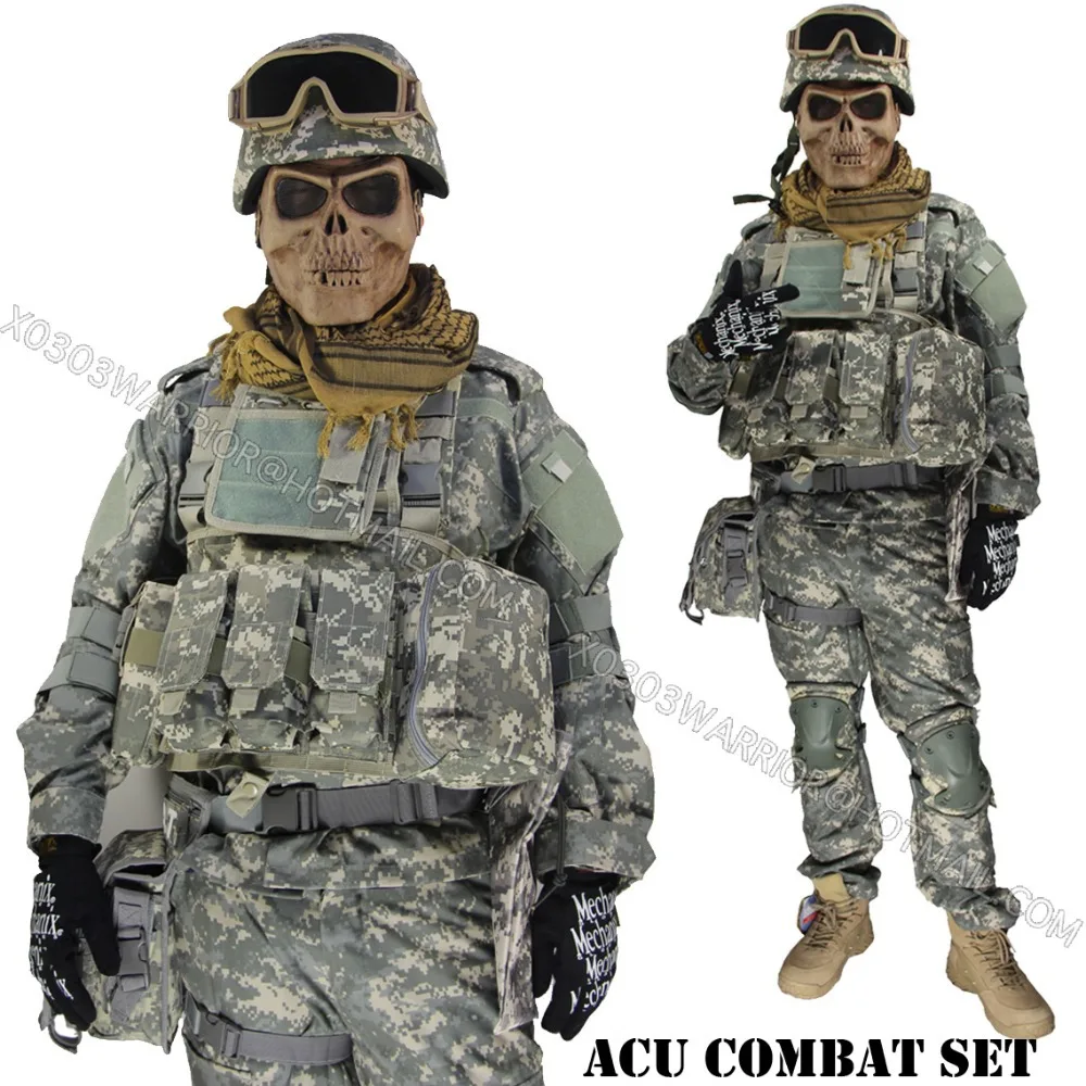 ACU 디지털 전투 세트 페인트 사냥 정장 bdu 군용 유니폼 소송의 위장를 coat+pants+vest+boots+helmet ...
