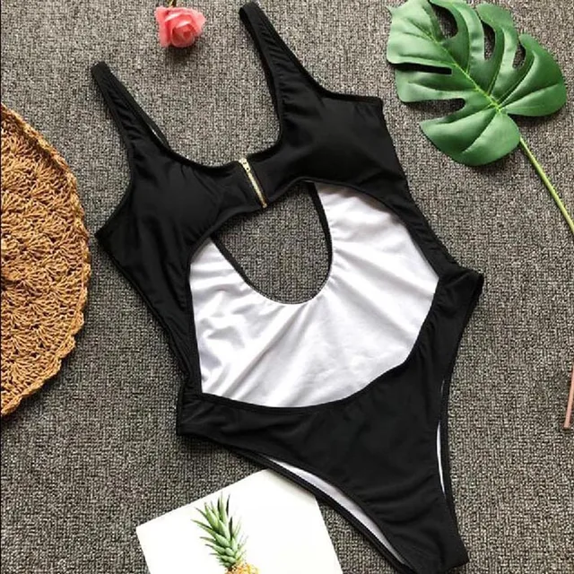 Newly arrived Women One Pieces Front Chest Swimsuit With Zipper Hot ...