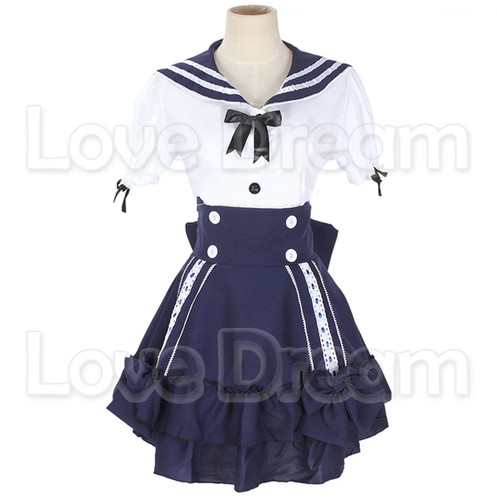 2015 Japanese Girls School Maid Costume Cosplay shirt+skirt Student ...