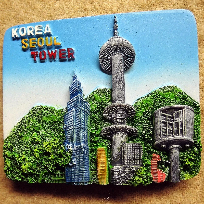 Korea World Tour Memorial Seoul Building Resin Refrigerator - Fridge ...