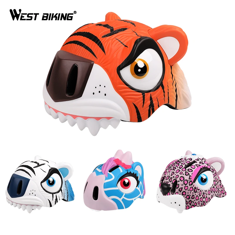 WEST BIKING Bike Child Helmets Ultralight Adjustable 3D Cartoon Animal ...