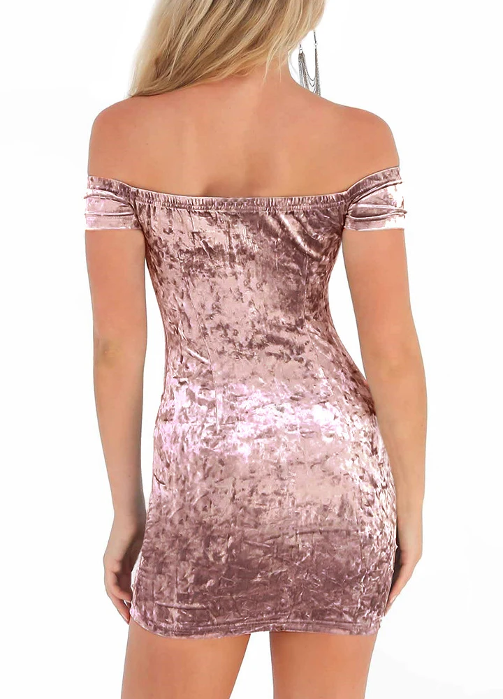 2018 Summer Women Bodycon Velvet Mini Dress Sexy Off Shoulder Short