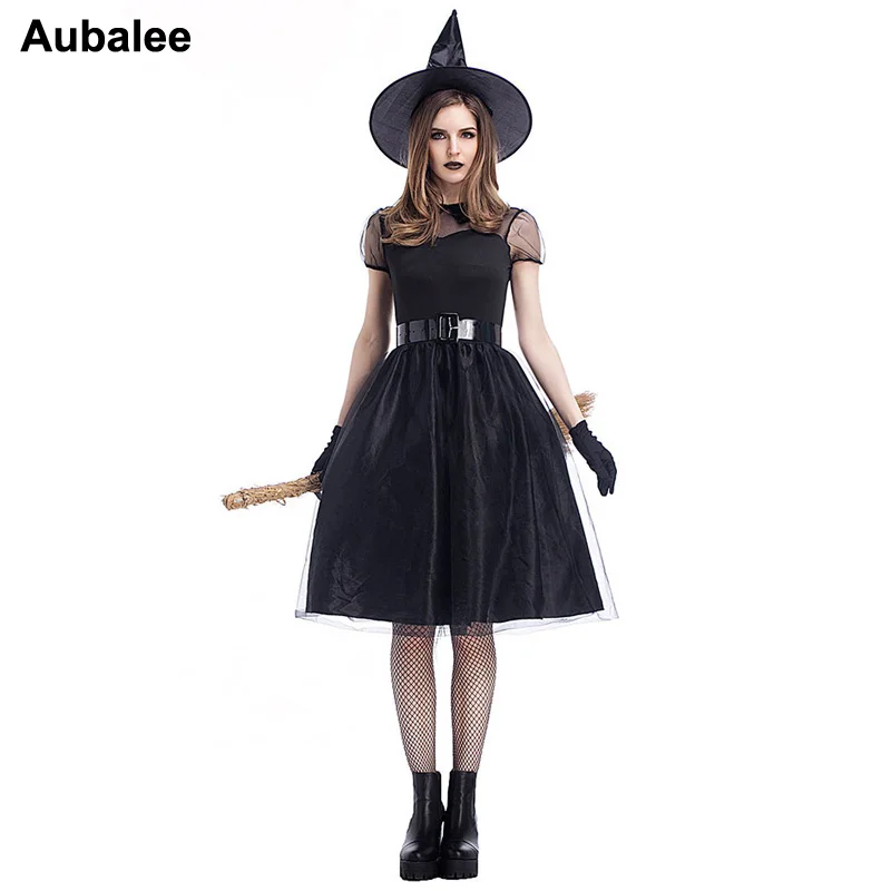 Black Witch Costume Adult Women Magic Moment Sorceress Sexy Witch