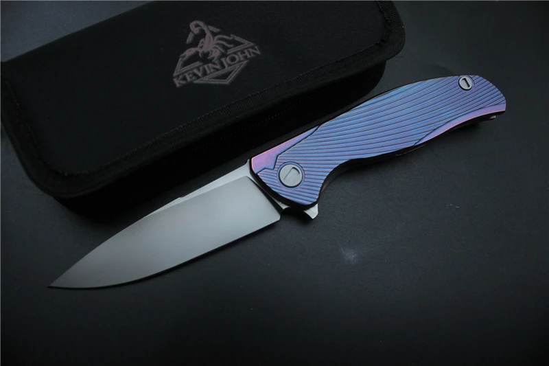 Kevin John tactical knife Icebreaker F95 M390 blade Flipper double row ...