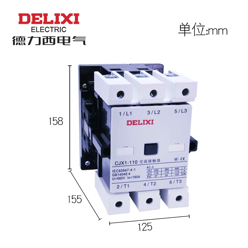 Original DELIXI AC Contactor CJX1-110/22 380V 220V 110V 36V 24V