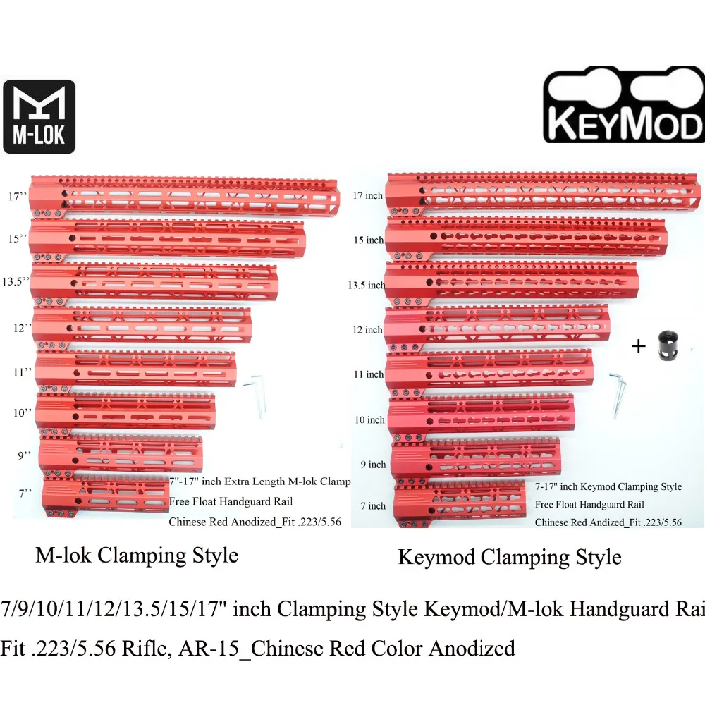Tricock 7/9/10/11/12/13.5/15/17 inch polegadas de aperto estilo keymod ...