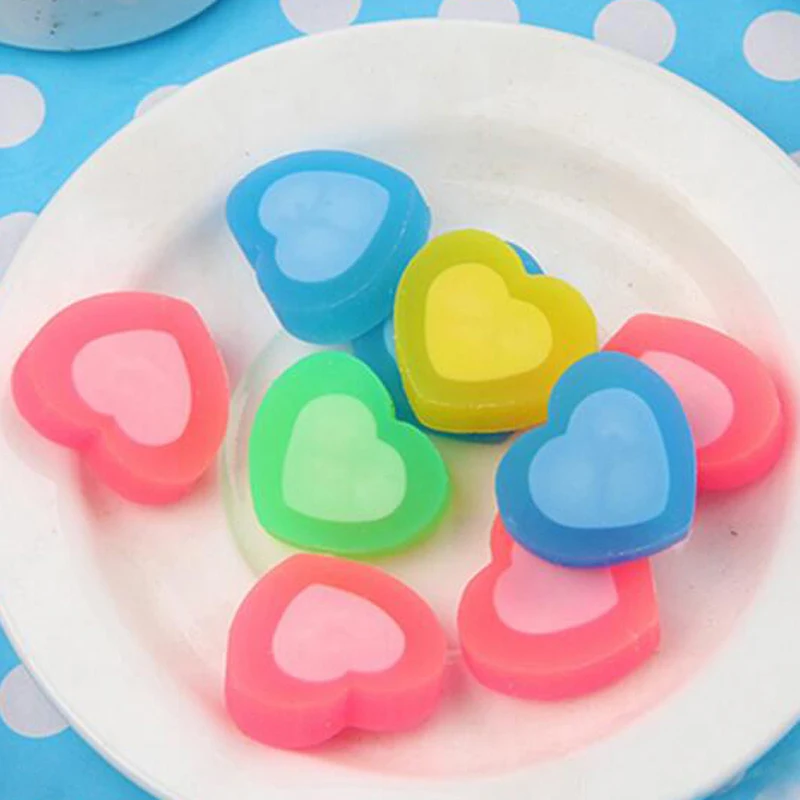 High Quality 2 Pcs / Lot Cute Colorful Heart Shape Rubber Eraser ...