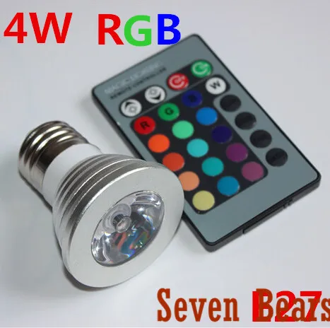 Lámparas LED RGB E27 de 16 colores, foco de 3W, CA 85V, 110V, 220V, 265V, para decoración de ...