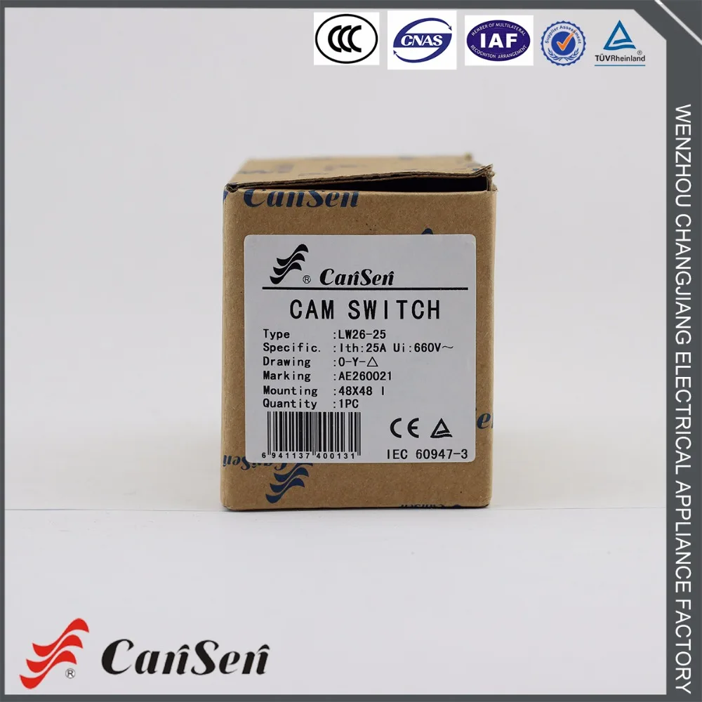 CANSEN LW26-20 20A Cam Switch AC 440V Ui 690V 3 position Star-delta 16 ...