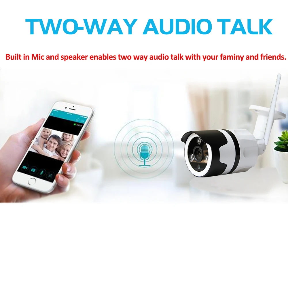 Two Way Audio HD Wireless Security System 6CH 960P Indoor Outdoor IR ...