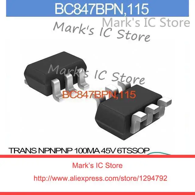 BC847BPN,115 TRANS NPNPNP 100MA 45V 6TSSOP BC847BPN,1 847BPN BC847BPN ...