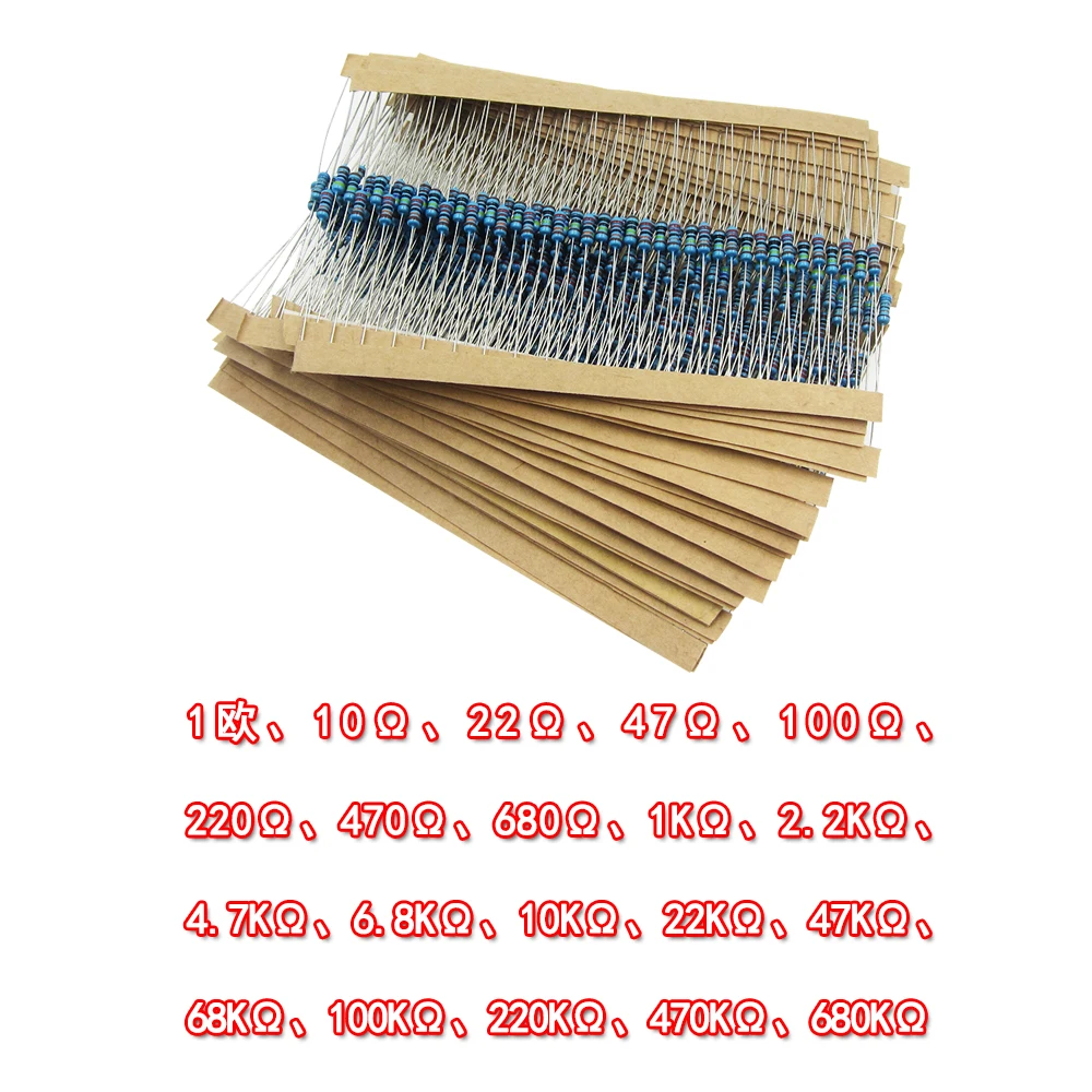 Freeshipping 21 Value 2100pcs 1/4w Resistor Package 1% 21 Kinds Of ...