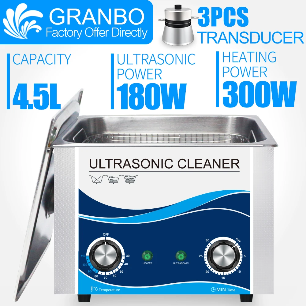 Electric Ultrasonic Cleaner 4.5L 180W Quality Transducer Commercial ...