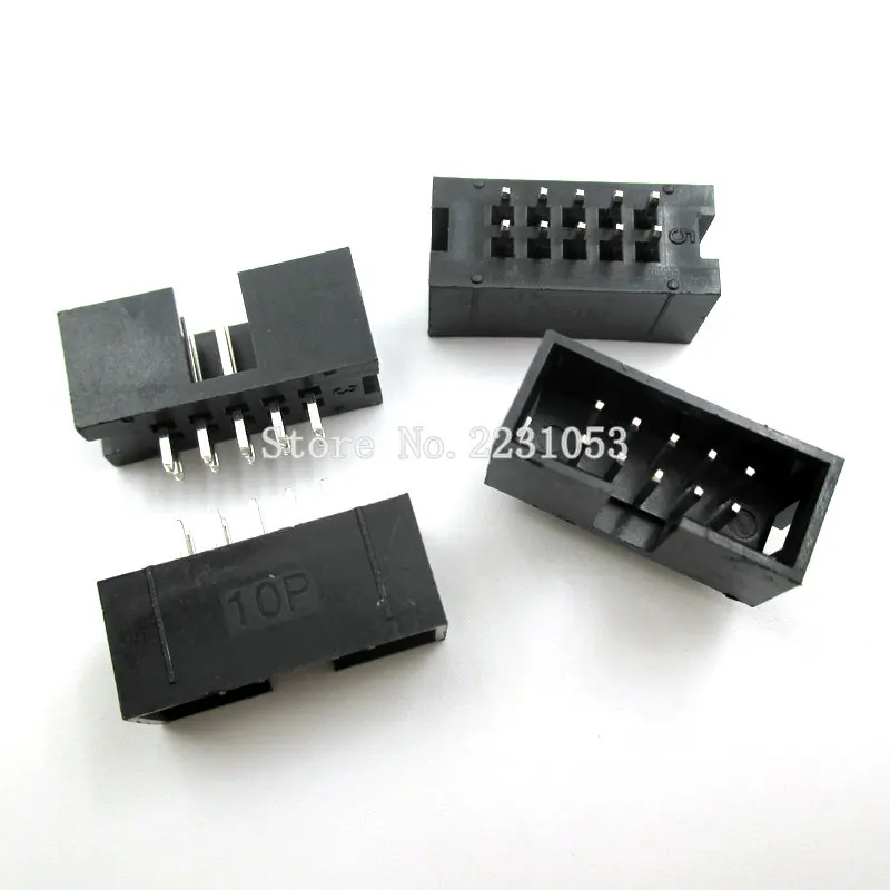 10PCS DC3 10P JTAG ISP socket straight IDC Box headers connector 10Pins ...