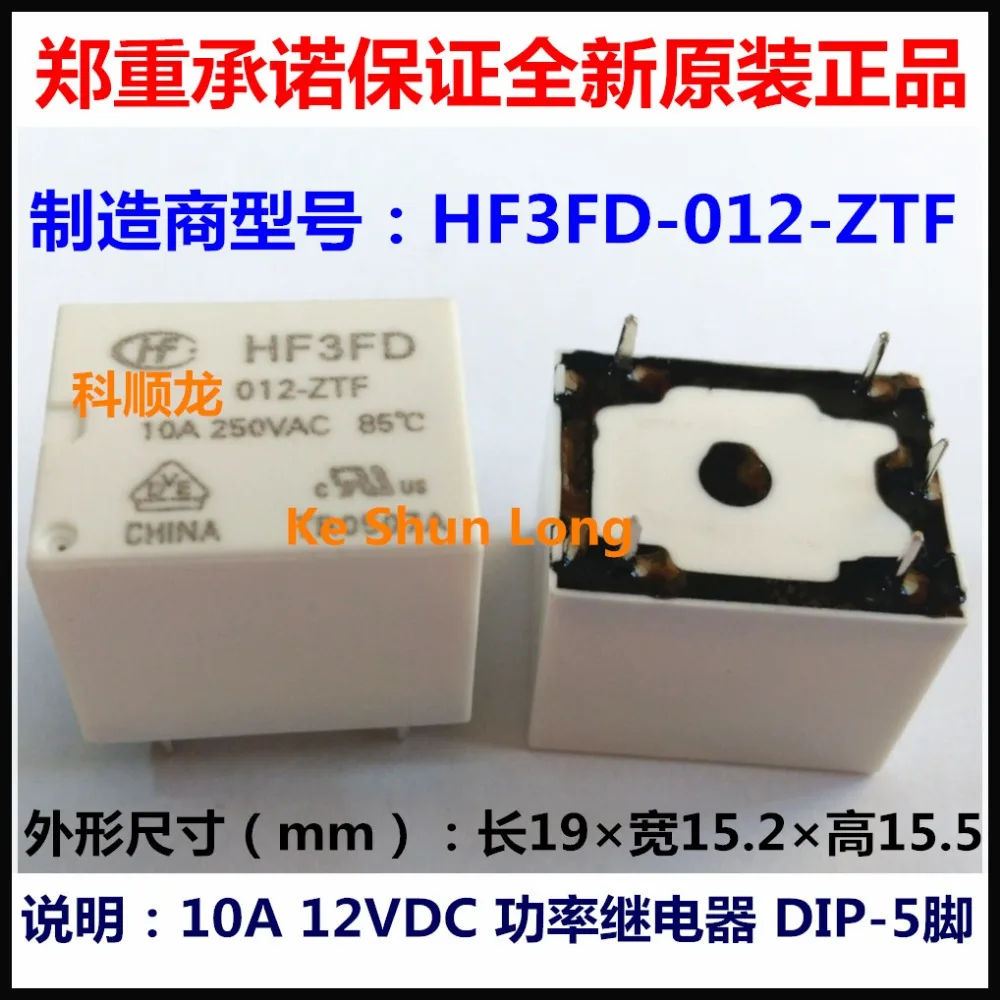 100% Original Novo HF HF3FD-012-ZTF HF3FD-012-ZSTF HF3FD-024-ZTF 5 PINOS 10A 12VDC Relés De Potência
