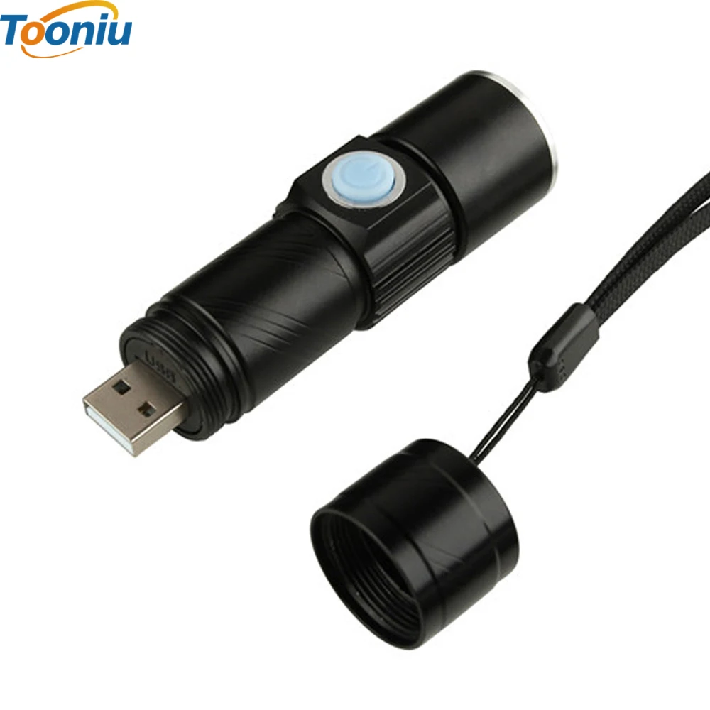 USB Handy LED Torch usb Flash Light Pocket LED Rechargeable Flashlight ...