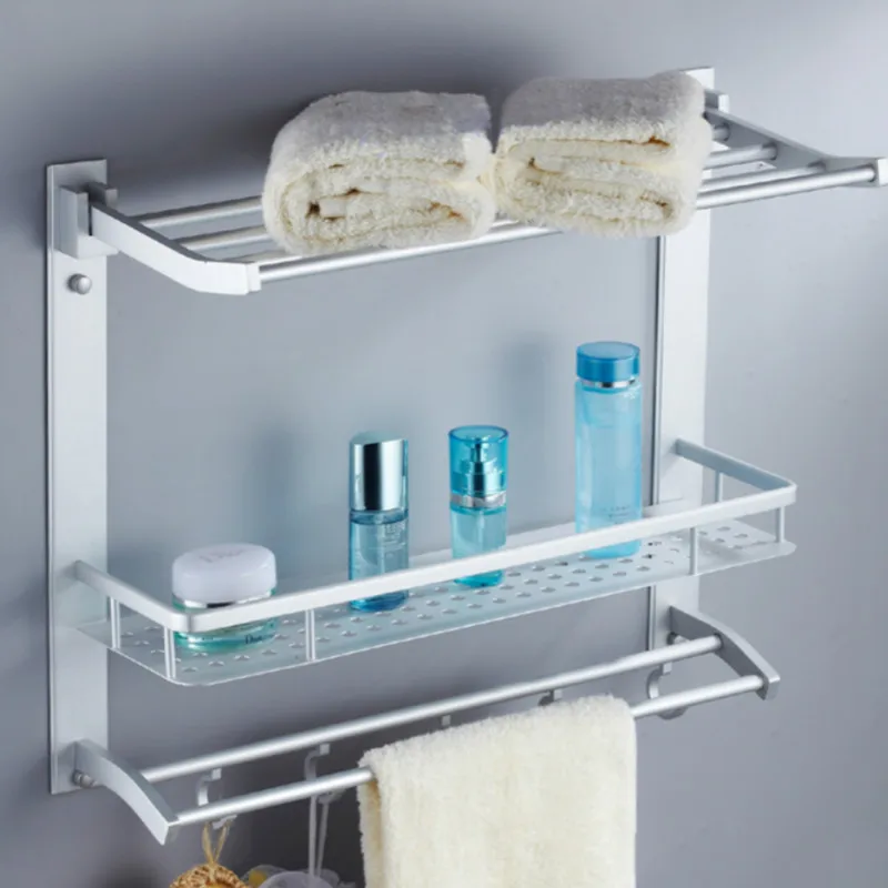 Bathroom Multifunction Bathroom Storage Hanging Rack With Hooks Space ...