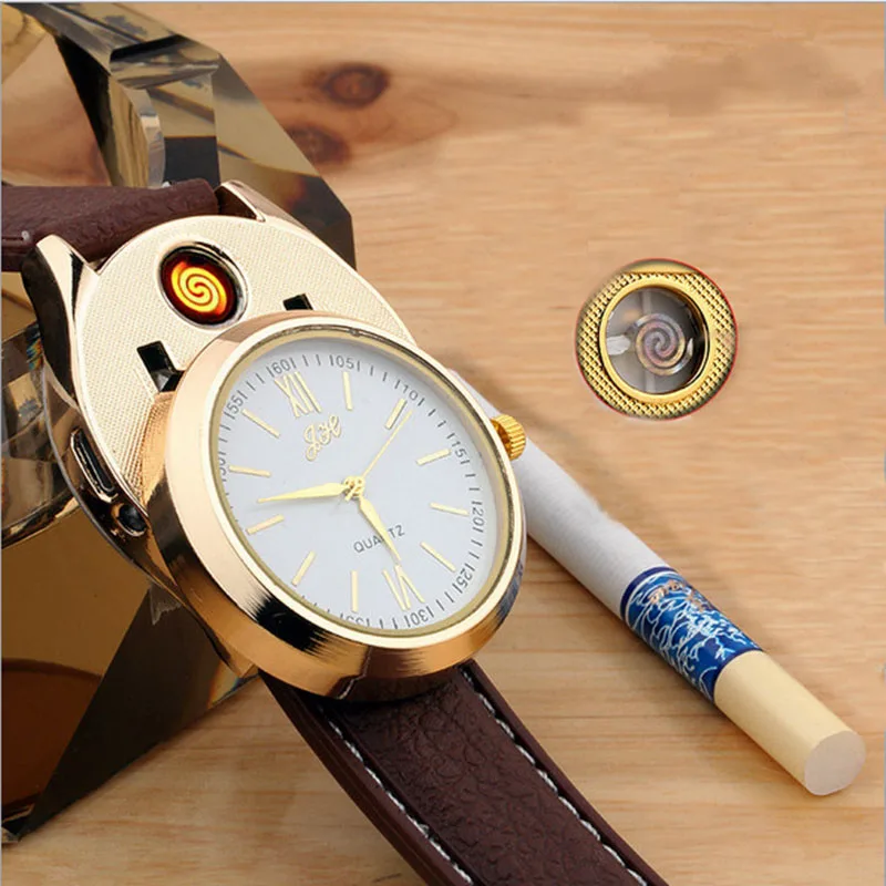 Brand senior military Electronic Lighter Rechargeable USB Lighter Watch ...